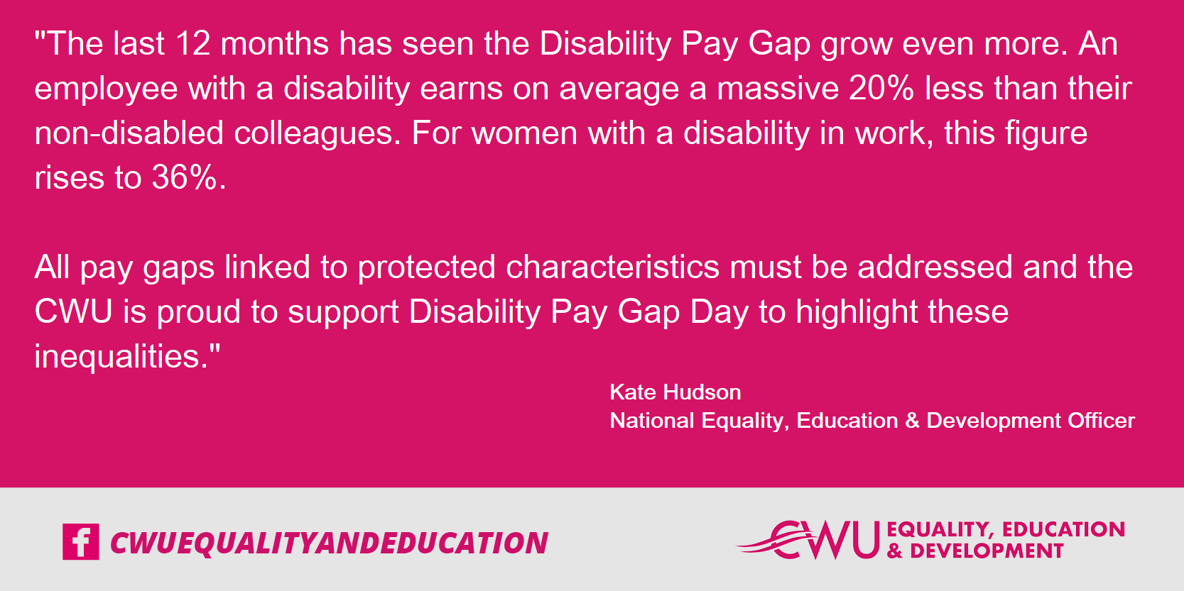 CWU: Disability Pay Gap gets bigger!